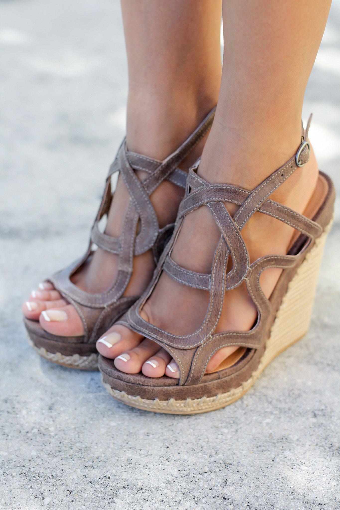 Anatolia Taupe Wedges | Cute Wedges | Online Boutiques – Saved by the Dress