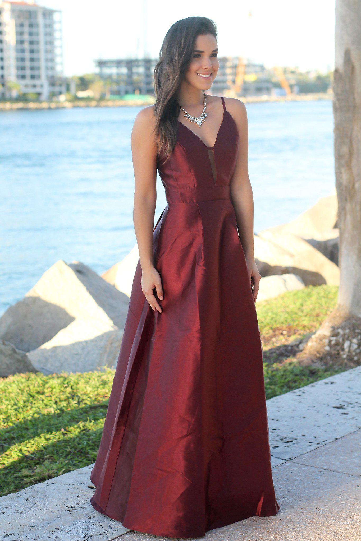 Deep Berry Maxi Dress with Open Back | Maxi Dresses – Saved by the Dress