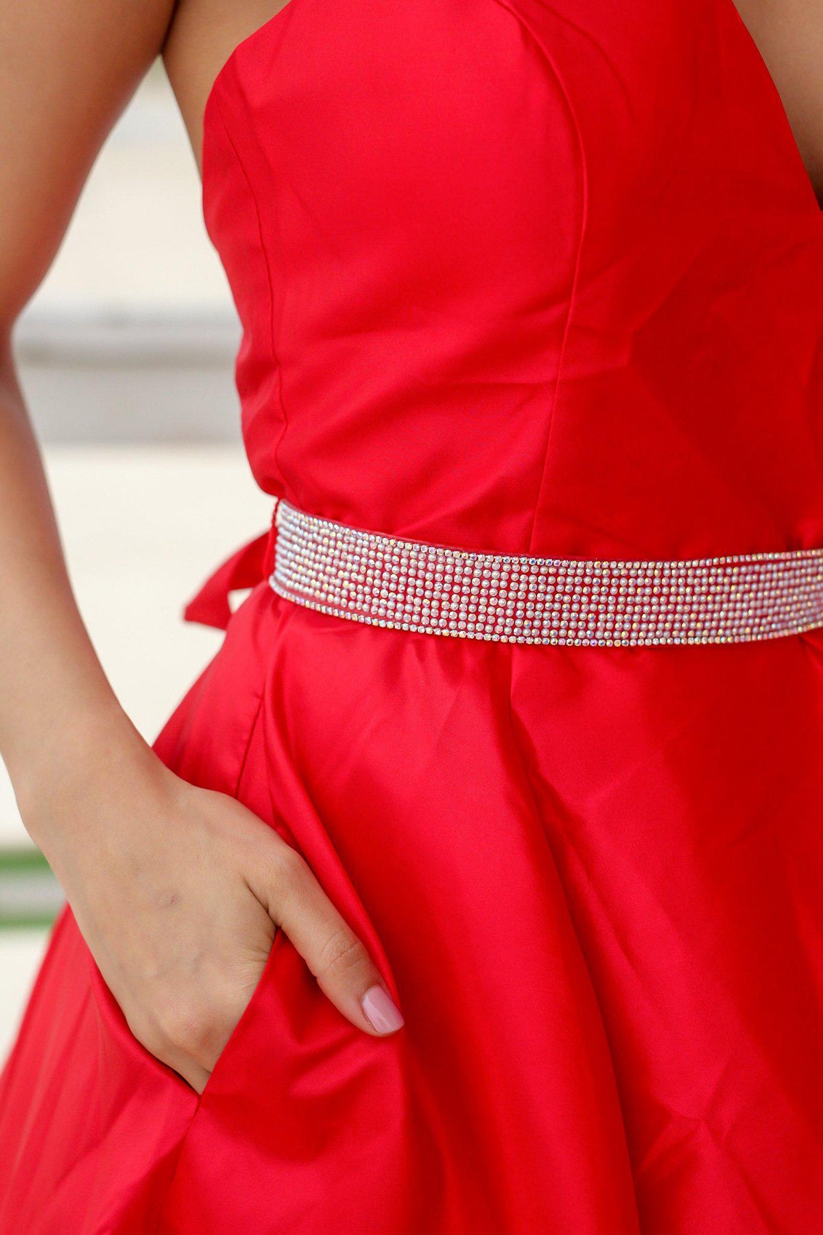 Red Short Dress with Jewel Detail | Short Dresses – Saved by the Dress