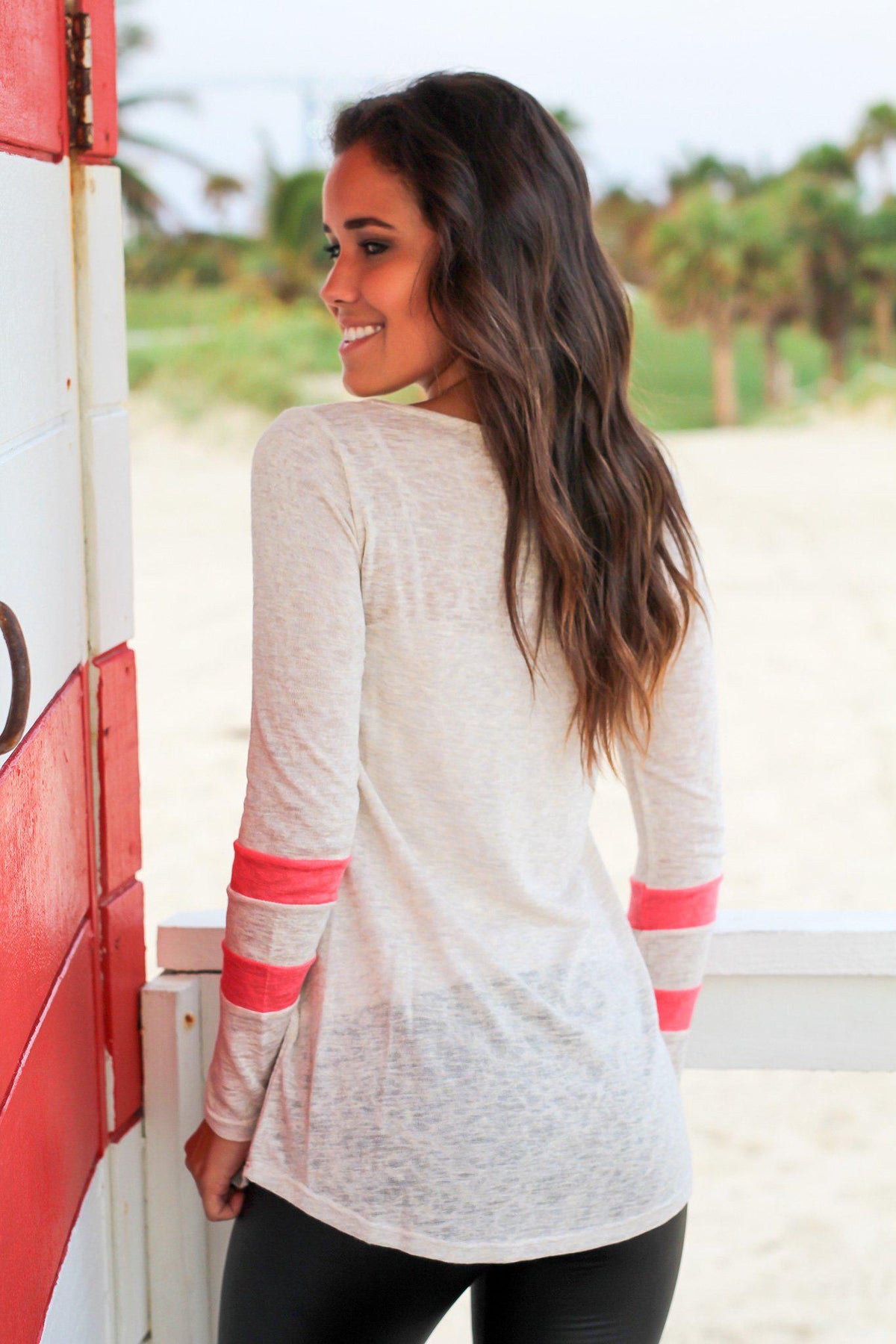 Ivory and Coral Top | Cute Tops – Saved by the Dress