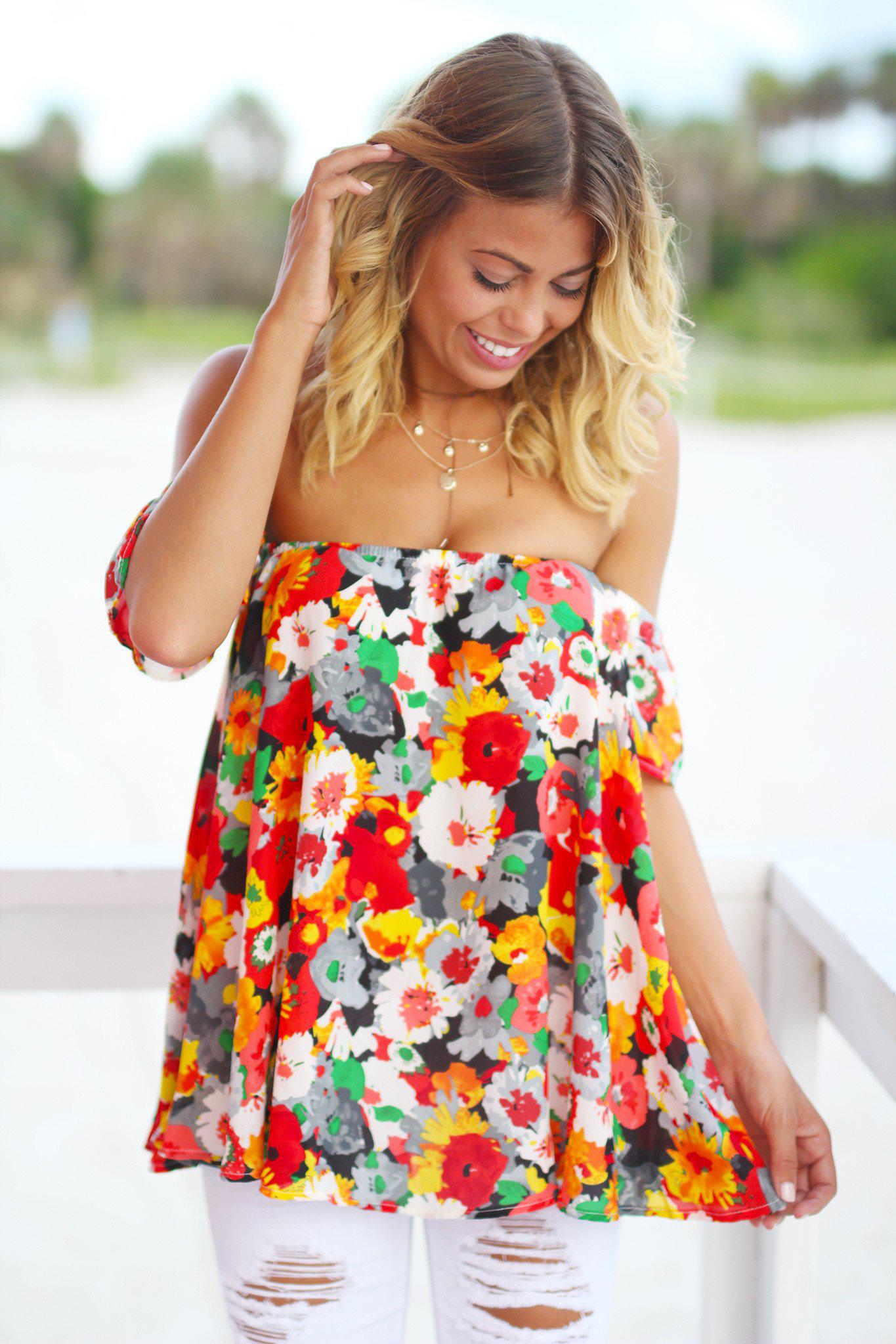 Floral Off Shoulder Top | Floral Top | Off Shoulder Top – Saved by the ...