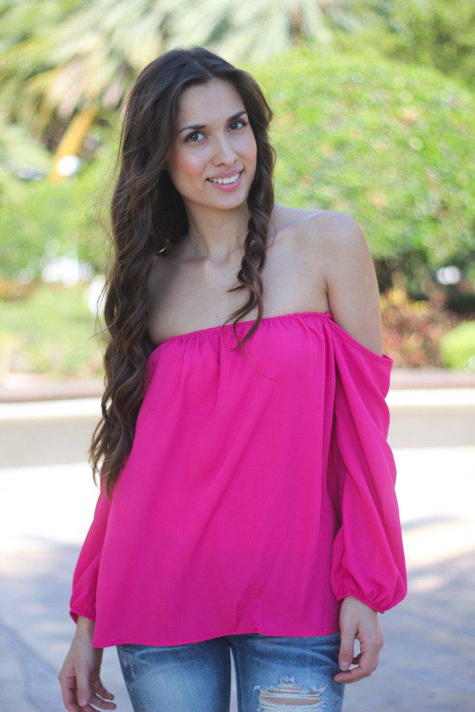 Hot Pink Off Shoulder Top – Saved by the Dress