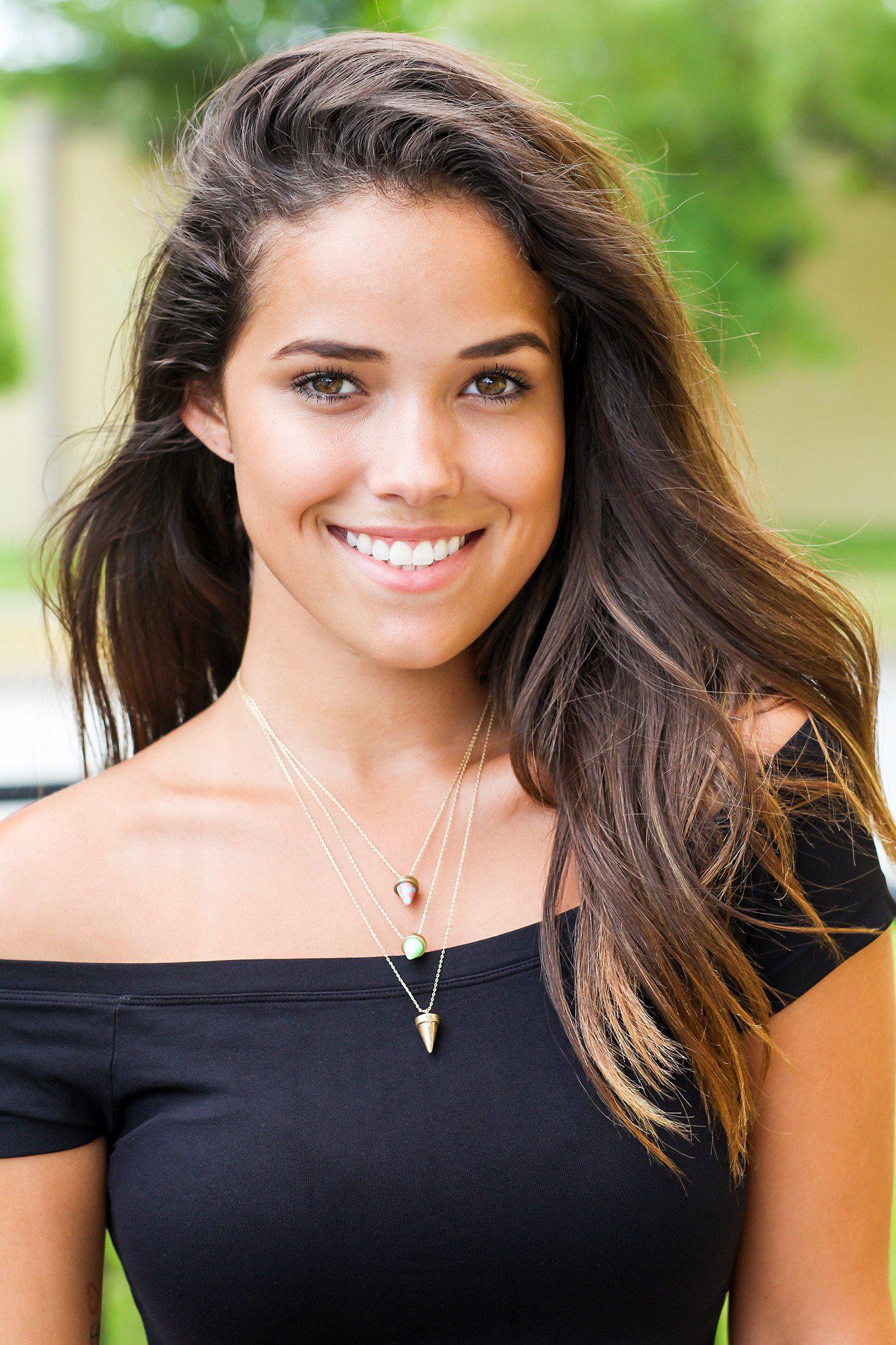 Three Layered Cone Pendant Necklace | Online Boutique – Saved by the Dress