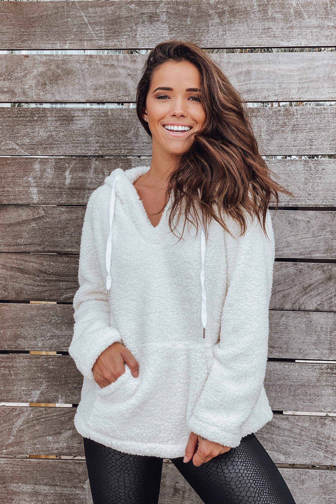 Cream Fuzzy Pullover with Pockets | Sweaters – Saved by the Dress