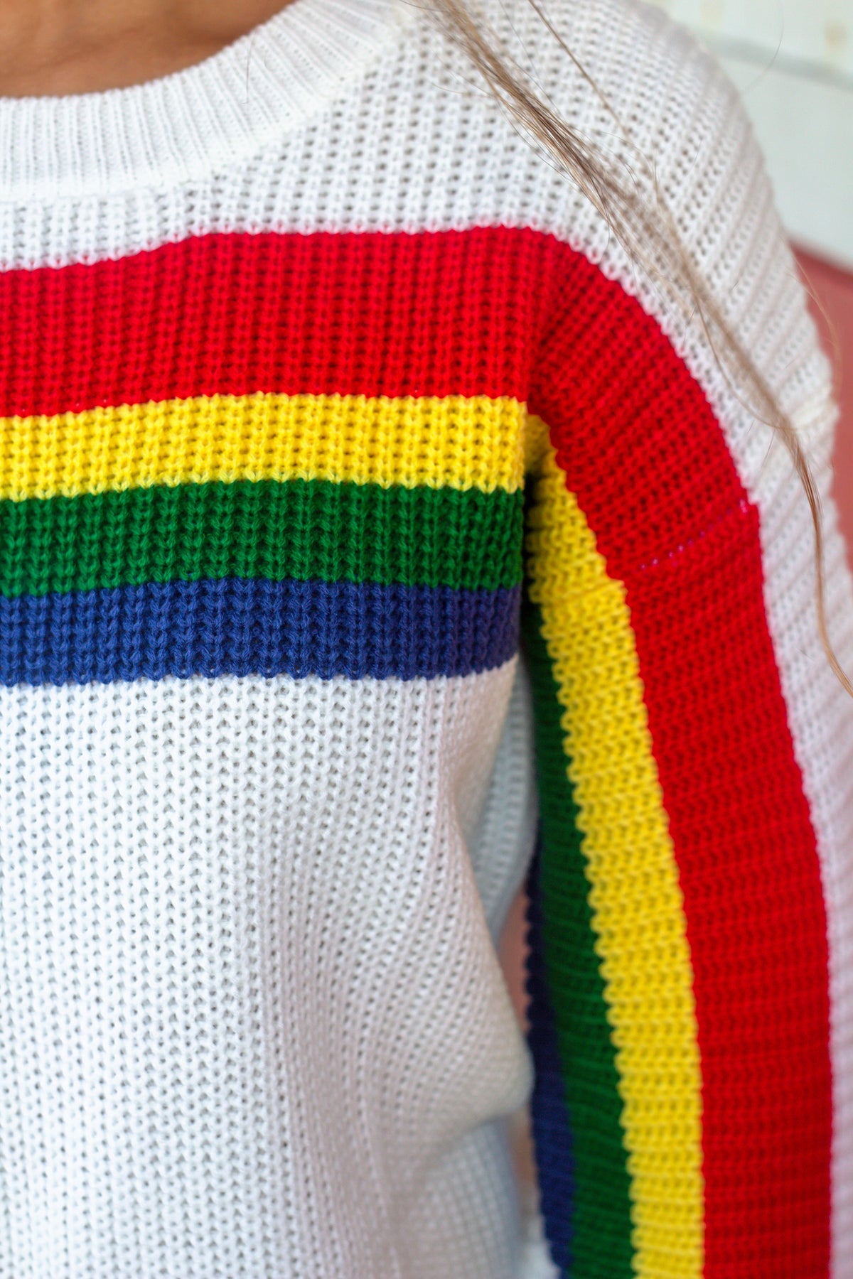 Ivory Rainbow Knit Sweater | Cute Sweaters – Saved by the Dress