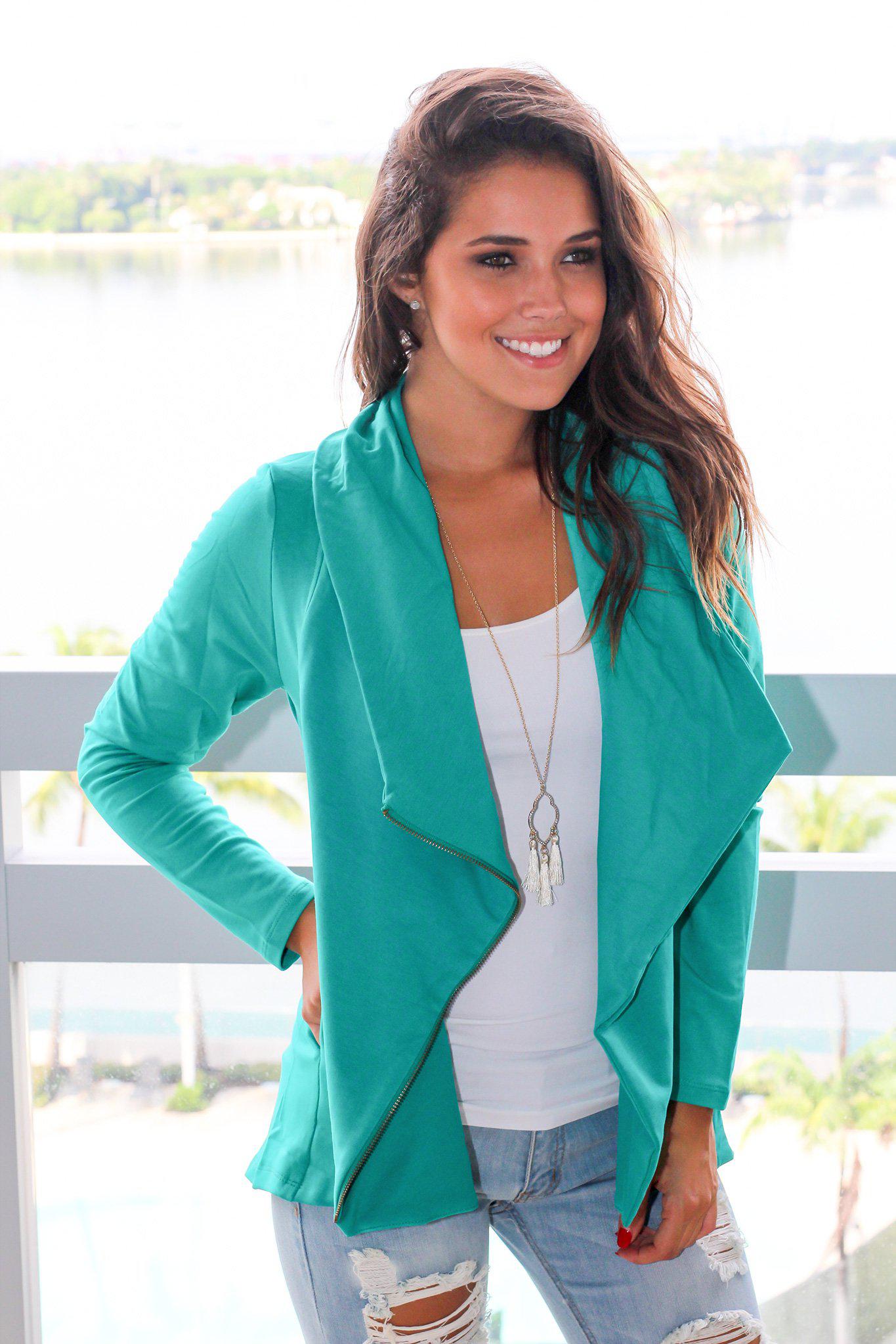Jade Jacket with Side Zipper | Online Boutiques – Saved by the Dress
