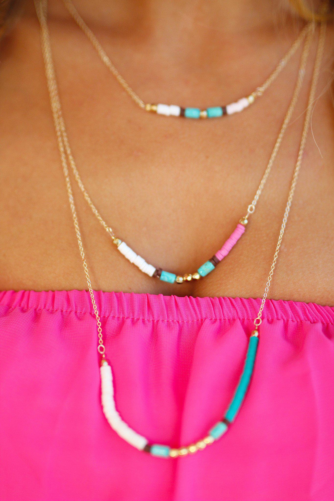 Turquoise Layered Necklace – Saved by the Dress