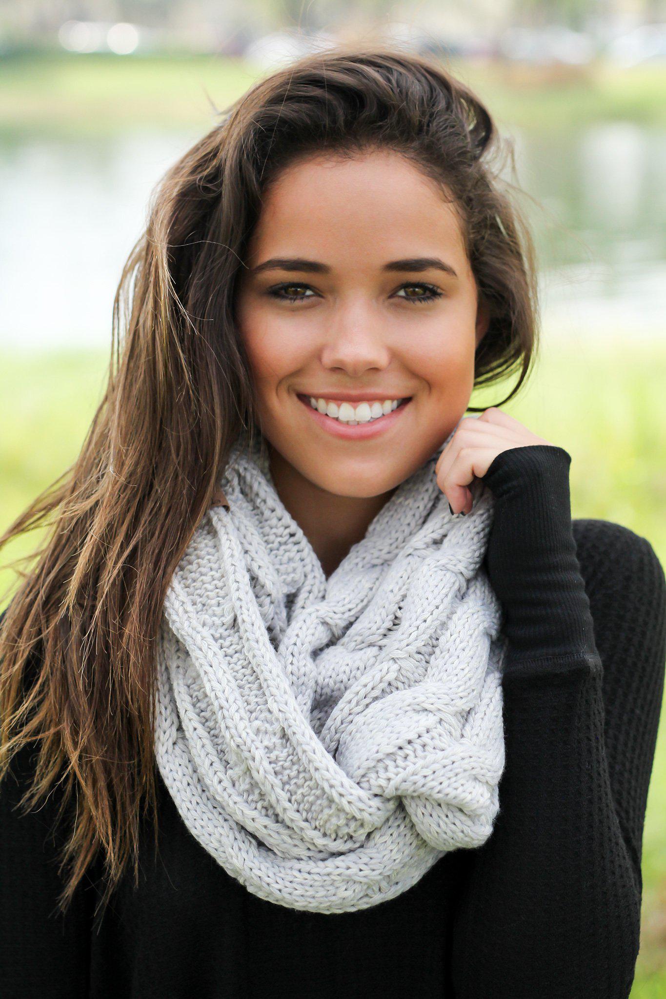 Light Gray Infinity Scarf | Scarf – Saved by the Dress
