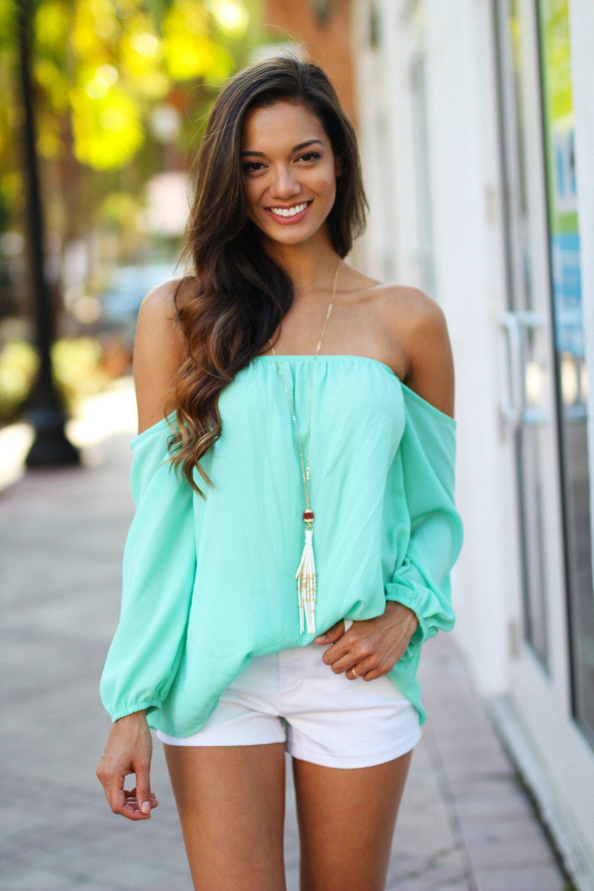 Mint Off Shoulder Top | Mint Top | Dressy Top | Cute Top – Saved by the ...