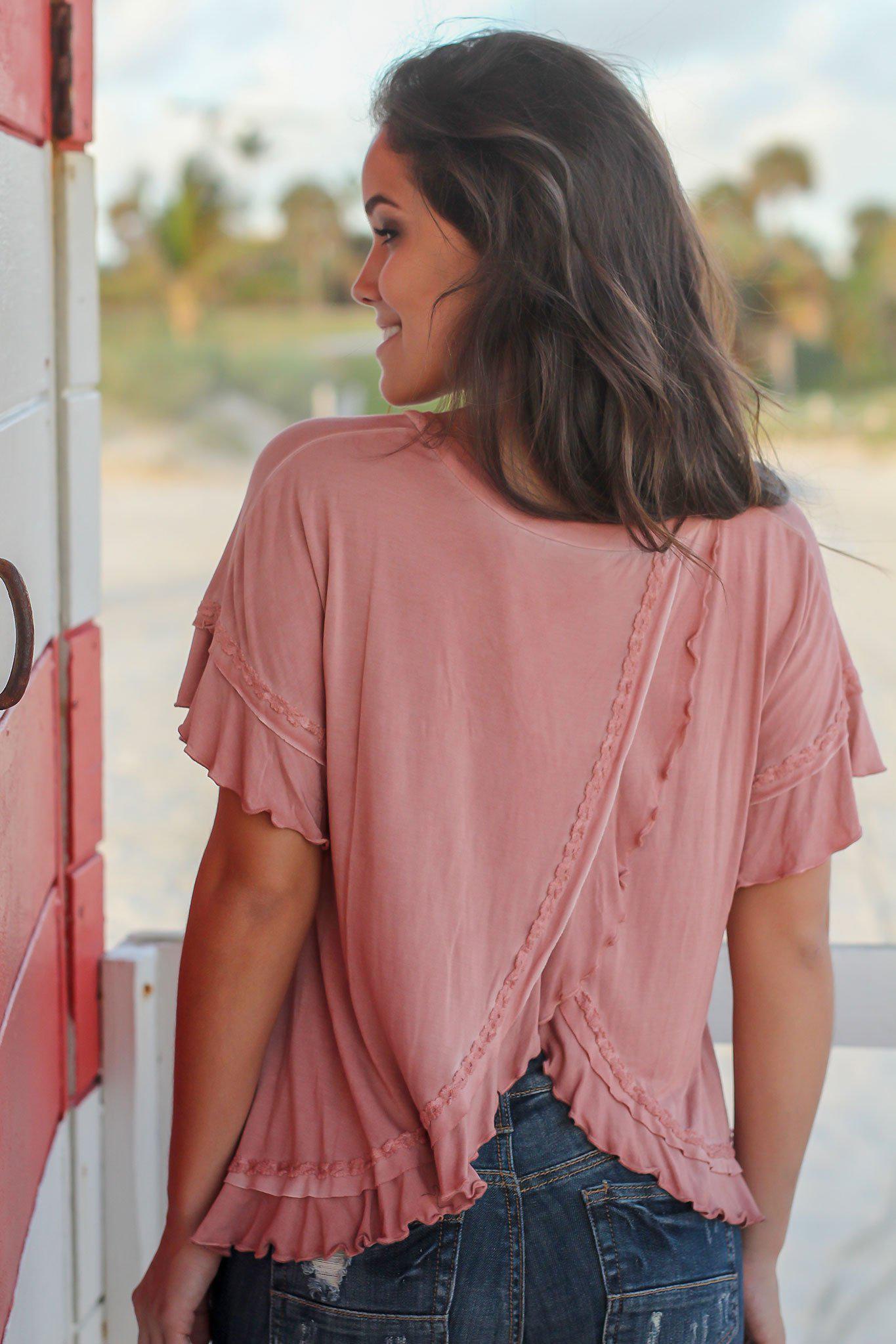 Rose Top with Open Back | Cute Tops – Saved by the Dress