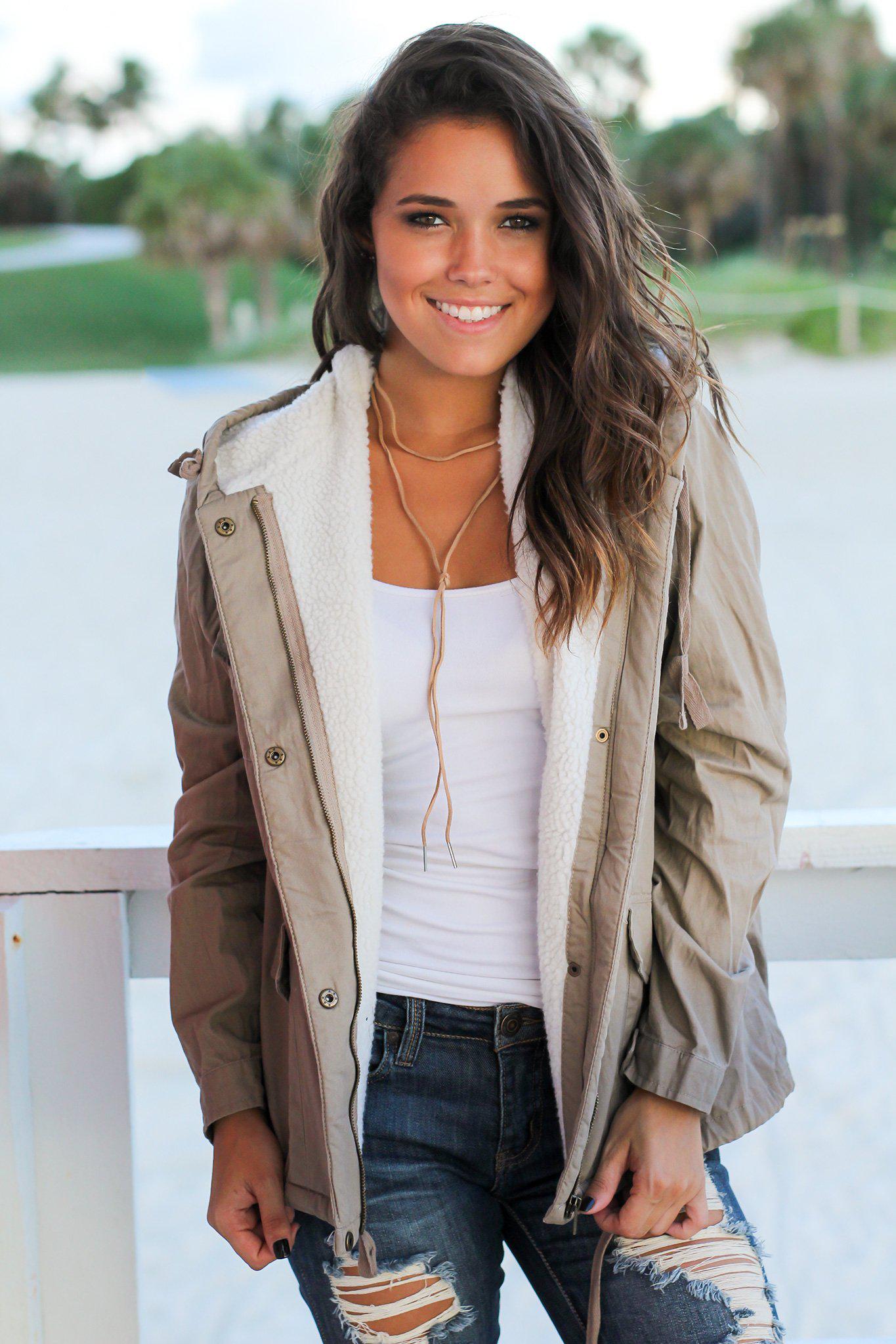 Tan Jacket with Wool Lined Hood | Jackets – Saved by the Dress