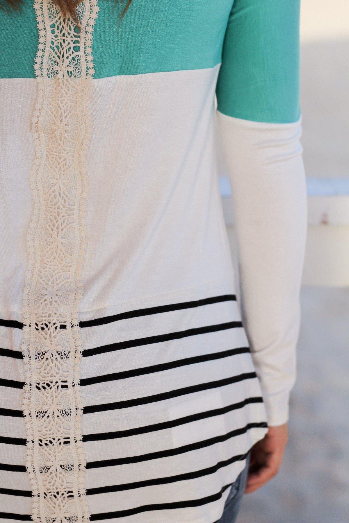 Jade and Ivory Color Block Top | Cute Tops – Saved by the Dress