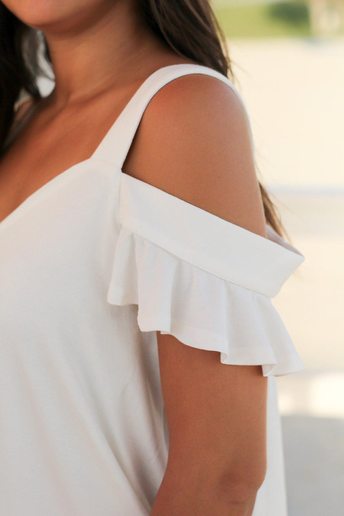 White Open Shoulder Top | Cute Tops – Saved by the Dress
