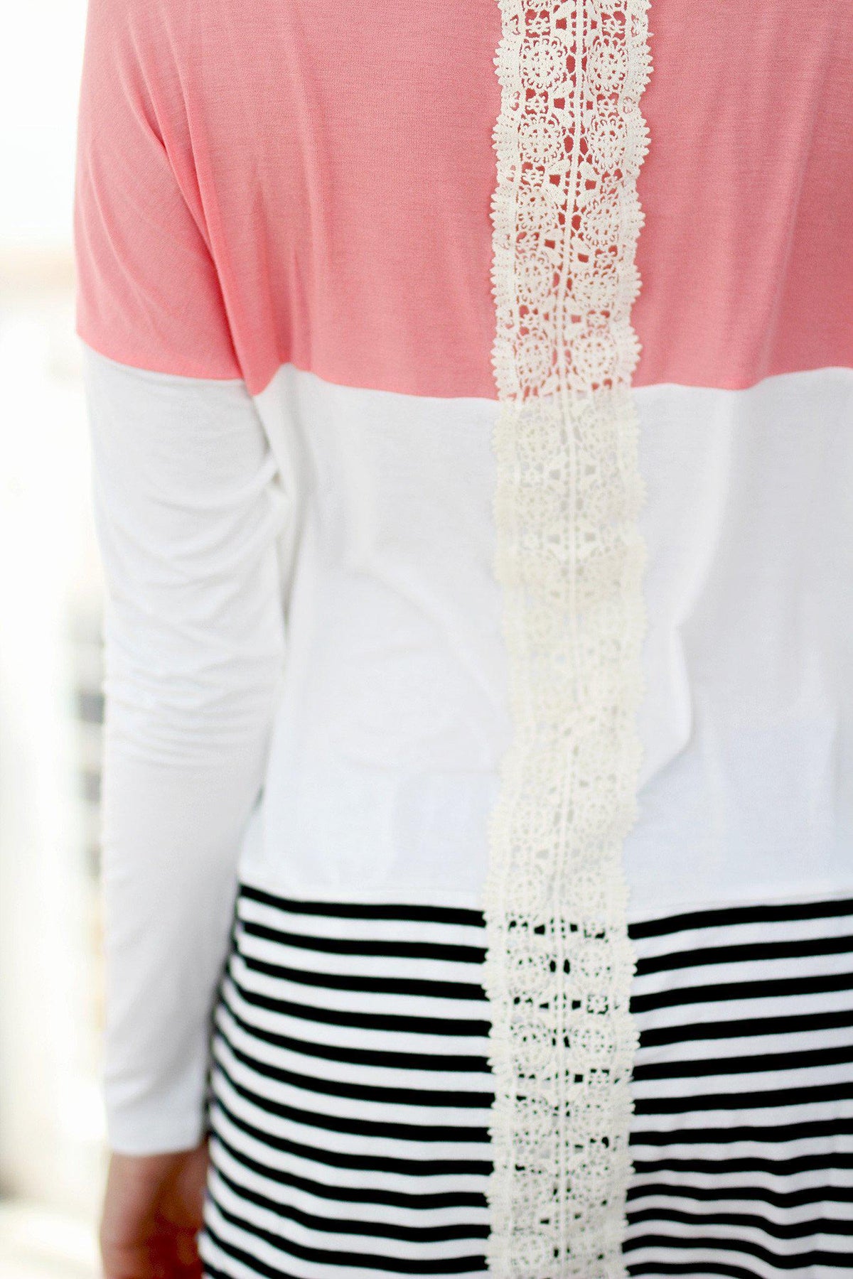 Coral and Ivory Color Block Top | Coral and Ivory Top | Cute Top ...