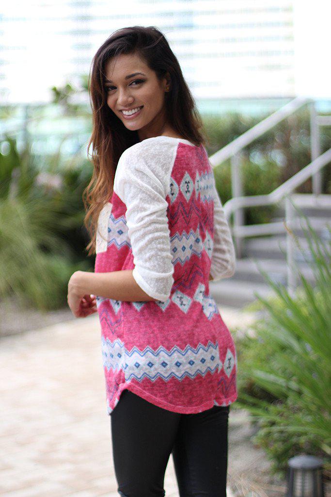 Fuchsia Top With Crochet Pocket – Saved by the Dress