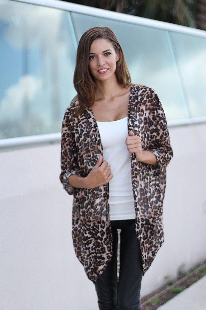 Leopard Short Sleeve Kimono – Saved by the Dress