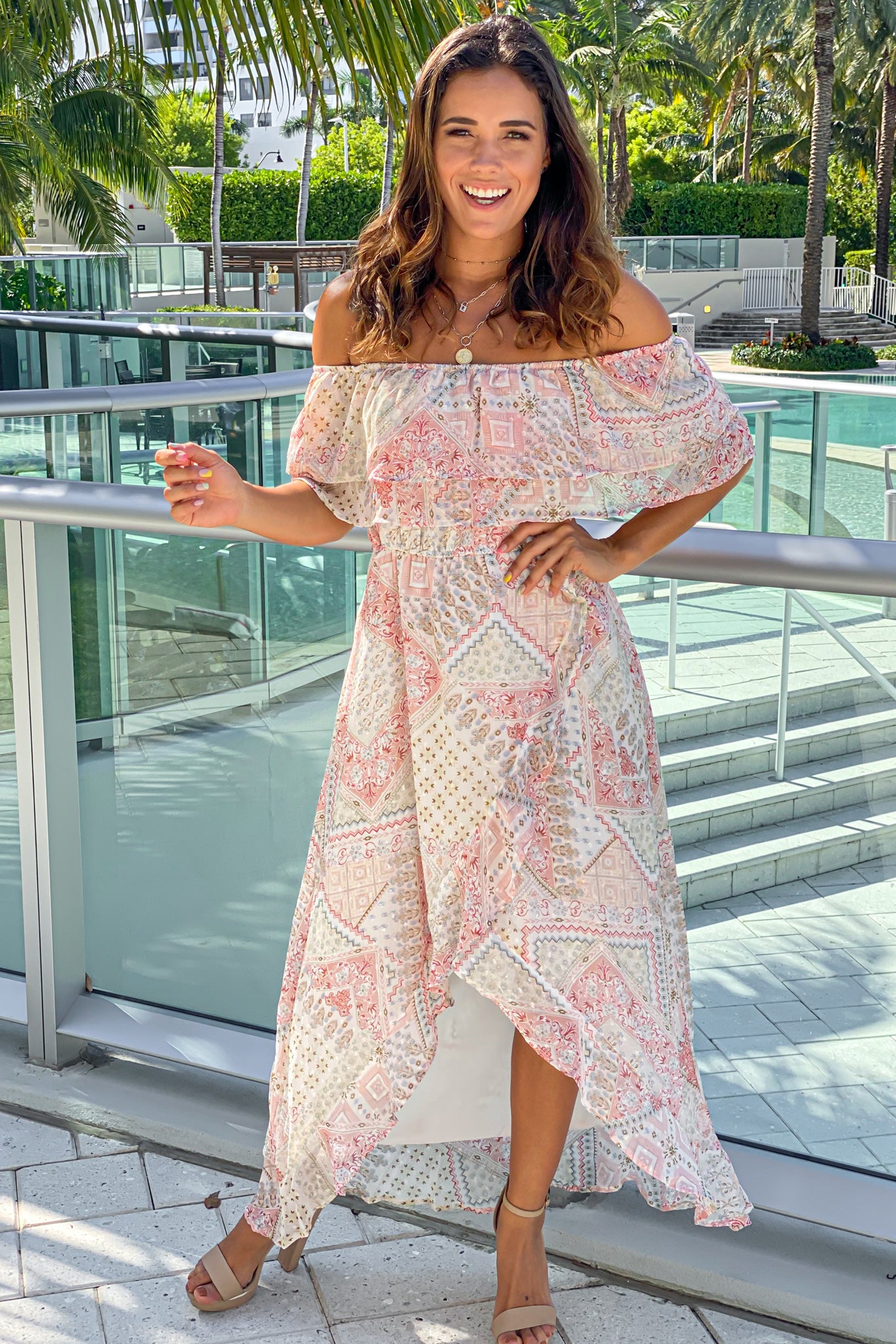 Multi Color Printed High Low Dress | Beautiful Dresses – Saved by the Dress