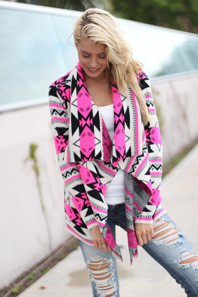 Neon Pink Cardigan – Saved by the Dress