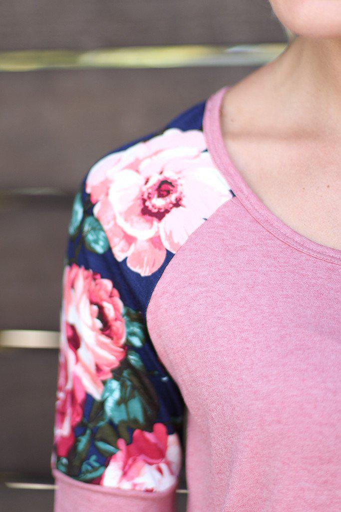 Pink Top With Floral Short Sleeves – Saved by the Dress