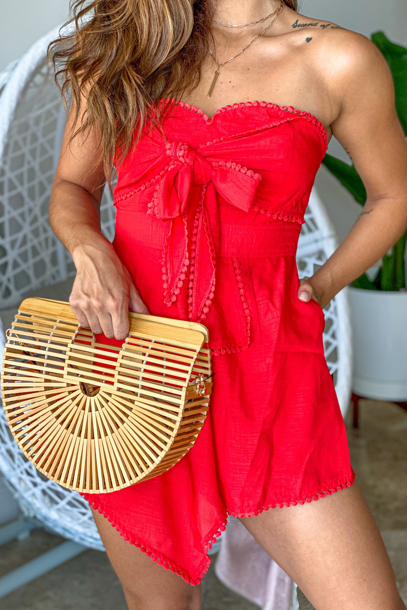 Red Strapless Romper | Cute Rompers – Saved by the Dress