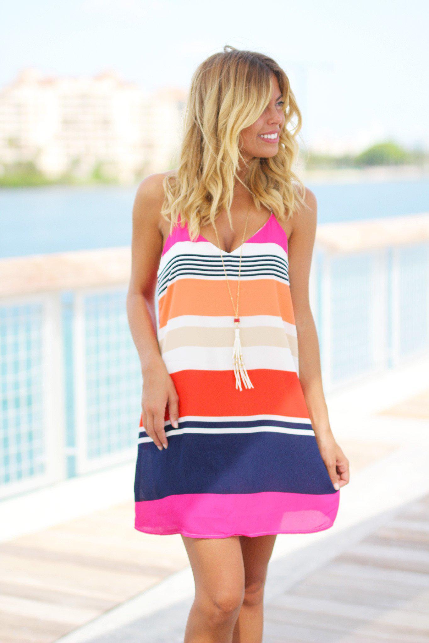 Striped Print Tank Short Dress | Cute Dresses – Saved by the Dress