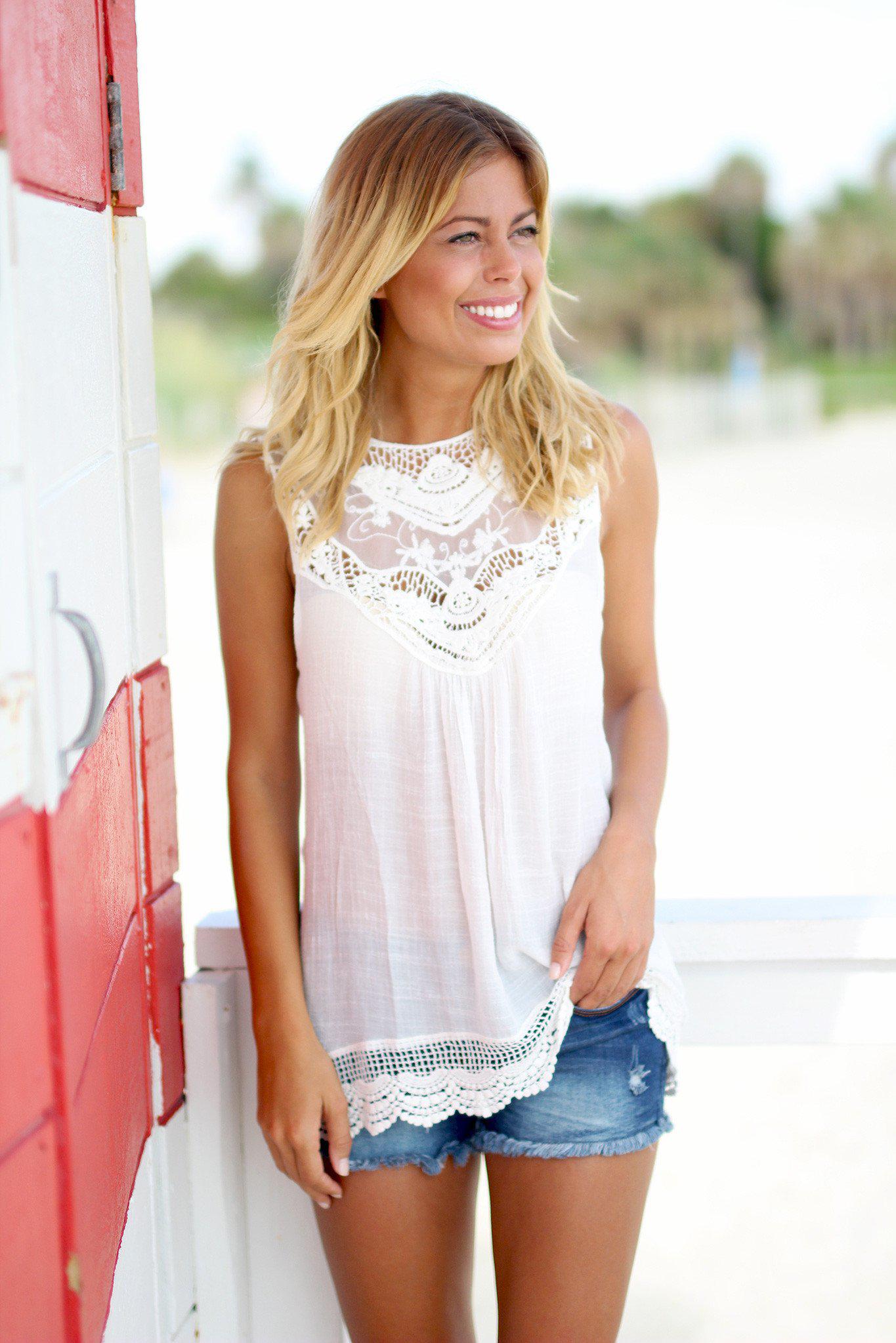 Ivory Lace Top | Ivory Top | Cute Tops – Saved by the Dress